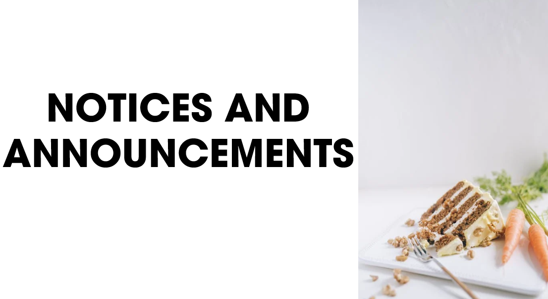 Notices & Announcements